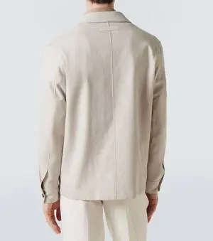 Zegna Linen, Wool, And Silk-blend Overshirt - Brown