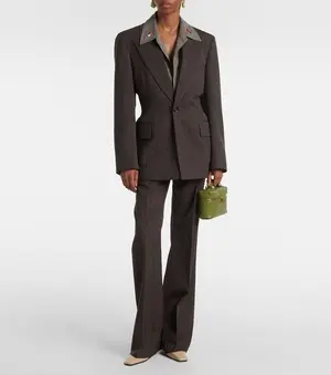Bottega Veneta Embellished Striped Wool Shirt