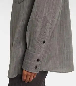 Bottega Veneta Embellished Striped Wool Shirt