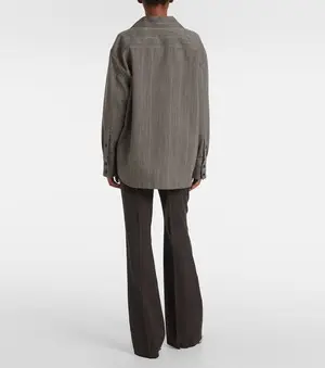 Bottega Veneta Embellished Striped Wool Shirt