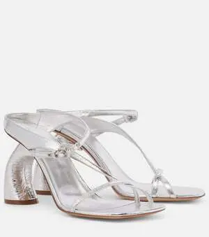 Dries Van Noten Metallic Patent Leather Mules