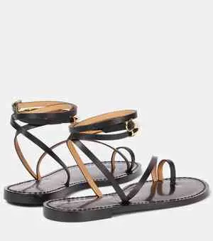 AMANU Kalahari Leather Sandals - Black