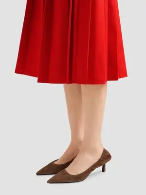 Prada Pleated Gabardine Midi-skirt