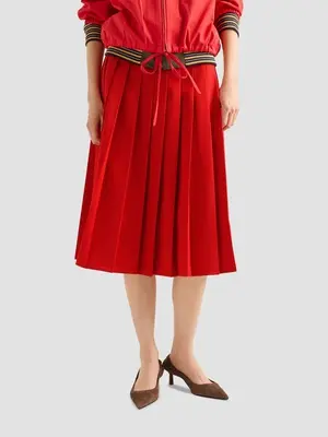 Prada Pleated Gabardine Midi-skirt