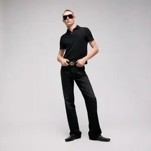 Gucci Gg Marmont Belt With Shiny Buckle - Black