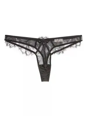 Fleur Du Mal Sophia Lace Thong - Black
