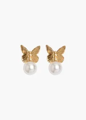JENNIFER BEHR Hilda Butterfly Drop Earrings - Gold