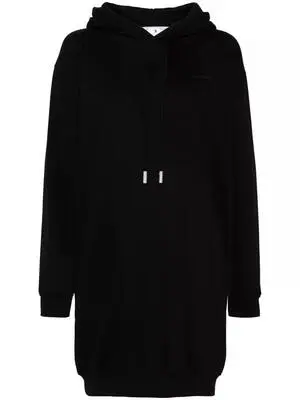 Off-White Logo-print Hoodie Dress - Black