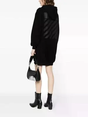 Off-White Logo-print Hoodie Dress - Black