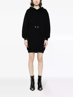Off-White Logo-print Hoodie Dress - Black