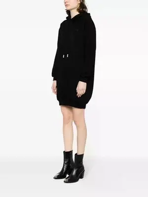 Off-White Logo-print Hoodie Dress - Black