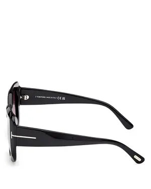 TOM FORD Carla Square Sunglasses - Black/smoke