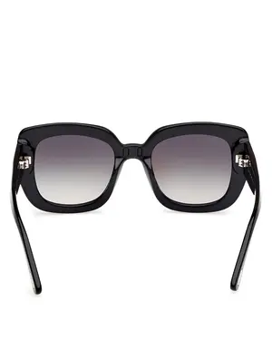 TOM FORD Carla Square Sunglasses - Black/smoke