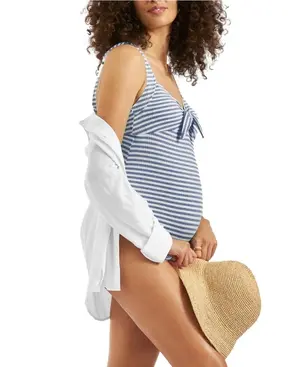 RIPE MATERNITY Dune Stripe One Piece - Blue