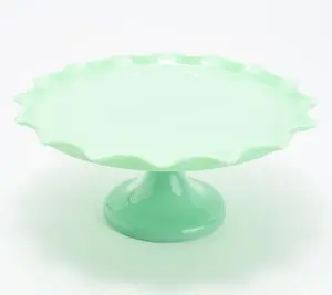 MARTHA STEWART 11' Round Jadeite Colored Glass Cake Stand - One-color