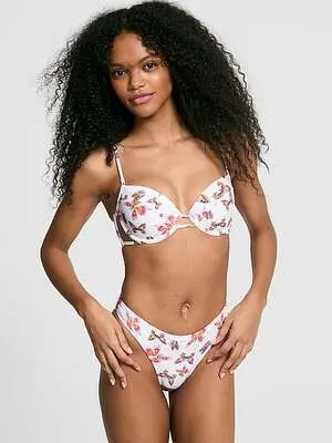 Pink PINK Strappy Push-Up Bikini Top Print