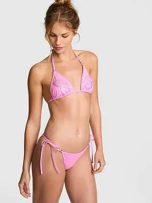 Pink Triangle String Bikini Top - Pink