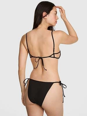 Pink Side-tie Cheeky Bikini Bottom - Black