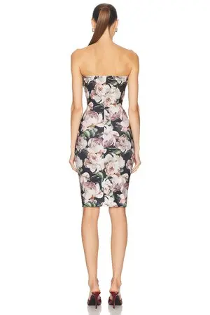 Norma Kamali Strapless Shirred Dress