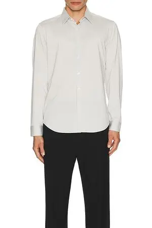 Theory Sylvain Structure Knit Shirt - Fog
