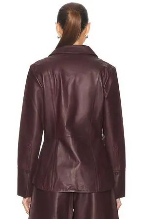ST. AGNI Leather Panelled Shirt