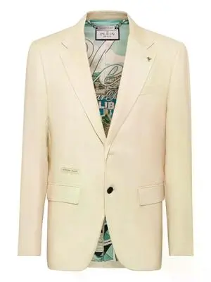 Philipp Plein Single Breasted Blazer - White