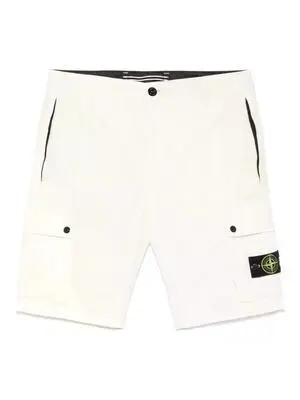 Stone Island Organic Cotton Canvas Shorts - Neutrals