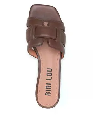 BIBI LOU Leather Cut-out Sandals - Brown
