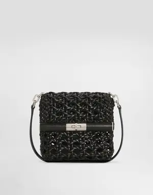Dolce & Gabbana Woven Straw Handbag - Black