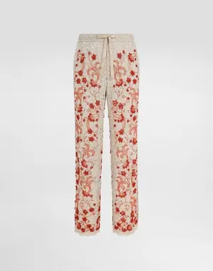 Dolce & Gabbana Lace Pants With Embroidery