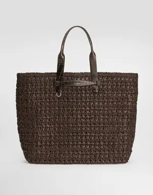 Dolce & Gabbana Raffia Crochet Shopper - Brown