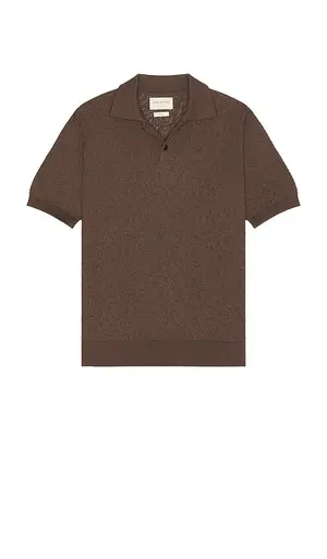 FAR AFIELD Belser Knitted Polo In Brown