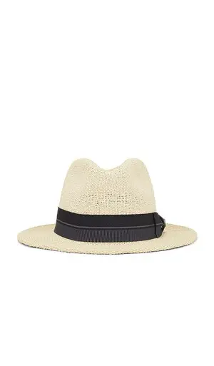 Brixton Roma Straw Fedora - Natural & Black