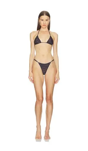 CAMILA COELHO Bruna Bottom - Brown Multi Zebra