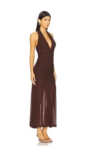 Bardot X Sephera Halter Mesh Midi Dress