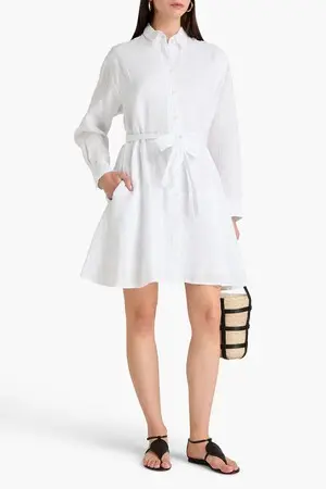 ALEX MILL Linen Mini Shirt Dress - White