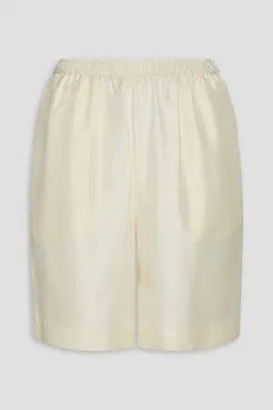 Loulou De Saison Zinia Silk-twill Shorts - Ivory