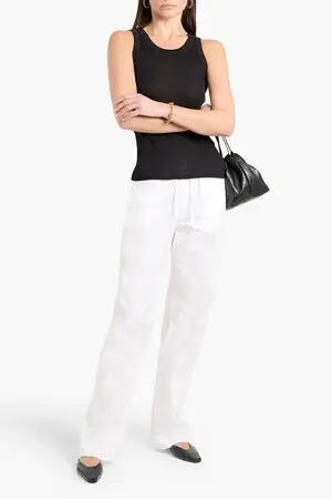 Loulou De Saison Limba Ribbed Cotton Tank - Black