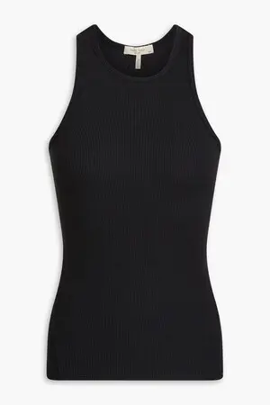 Rag & Bone Essential Ribbed Pima Cotton-blend Jersey Tank - Black
