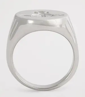 VIVIENNE WESTWOOD Rhodium-plated Sterling Orb Signet Ring