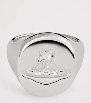 VIVIENNE WESTWOOD Rhodium-plated Sterling Orb Signet Ring