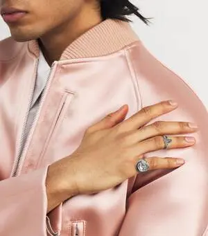 VIVIENNE WESTWOOD Rhodium-plated Sterling Orb Signet Ring