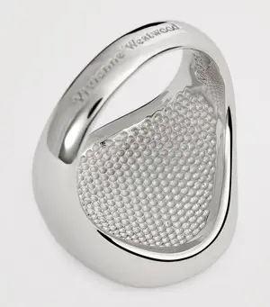 VIVIENNE WESTWOOD Rhodium-plated Sterling Orb Signet Ring