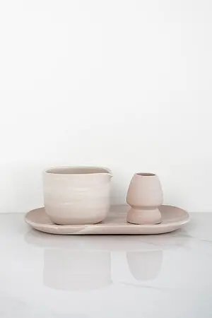 REN VOIS Blush Marble Matcha Table Set