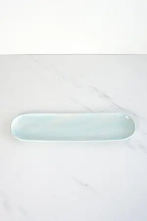 REN VOIS Aqua Marble Oblong Tray - Turquoise