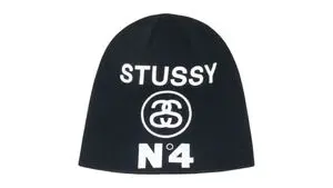 StÜssy Number 4 Skullcap Beanie - Black