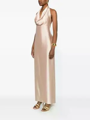 BLANCA VITA Satin Maxi Dress - Neutrals