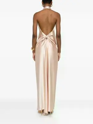 BLANCA VITA Satin Maxi Dress - Neutrals