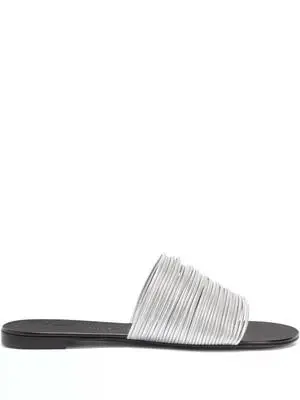 GIUSEPPE ZANOTTI Clio Flat Sandals - Silver