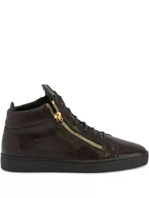 GIUSEPPE ZANOTTI Kriss Leather Mid-top Sneakers - Brown